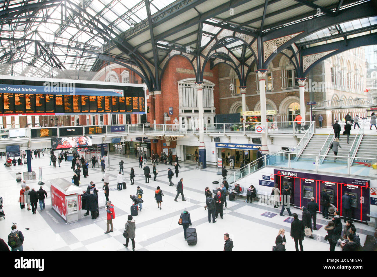 Scene at Liverpool Street Station, with regular commuters, London ...