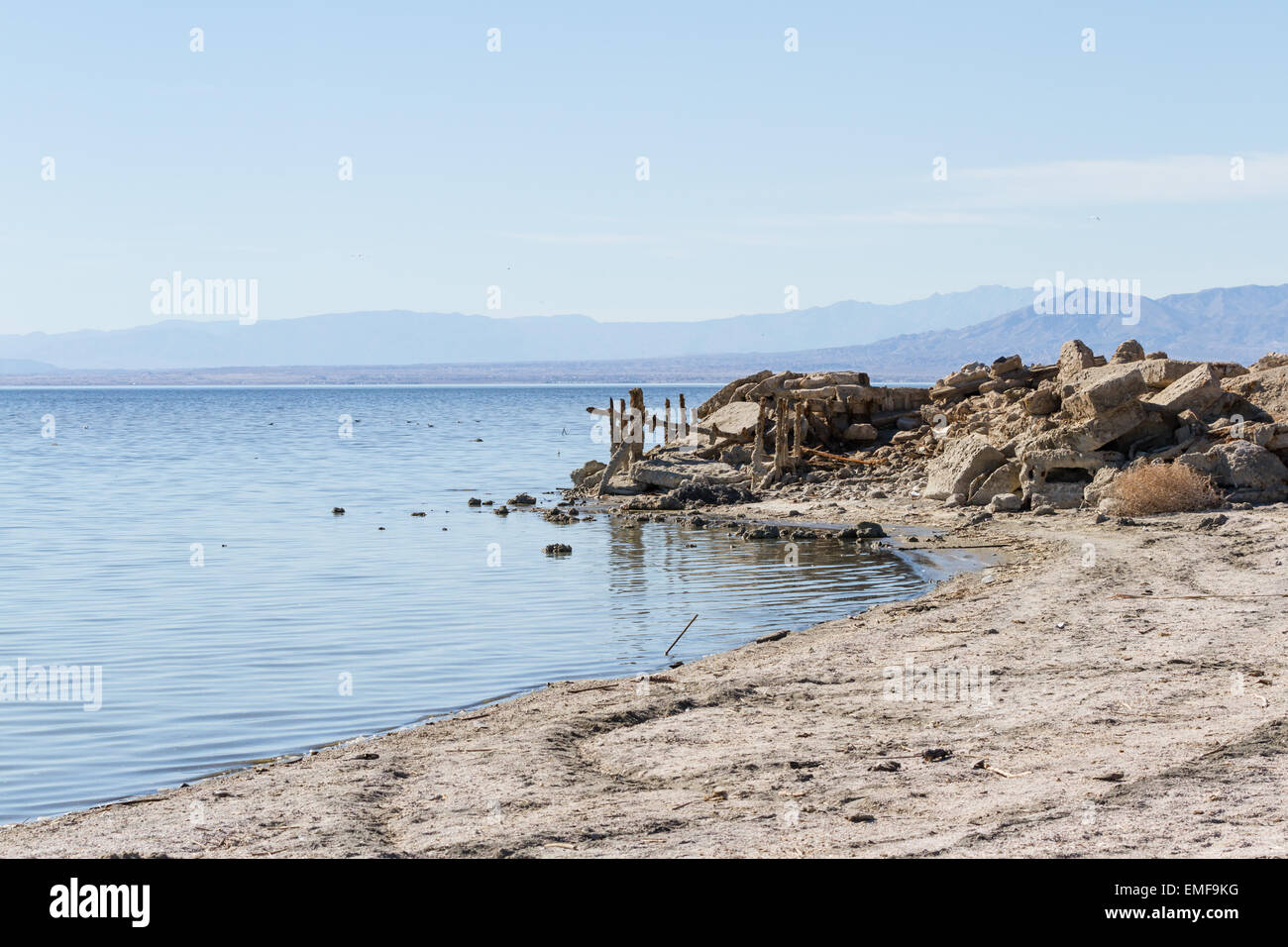 the remains and standing frames in the once popular town Bombay Beach ...