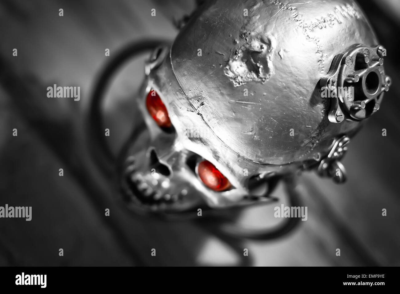 Skull of a human size robot Stock Photo - Alamy