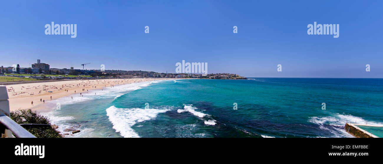Panoramic view at Bondi beach in Australia Stock Photo - Alamy