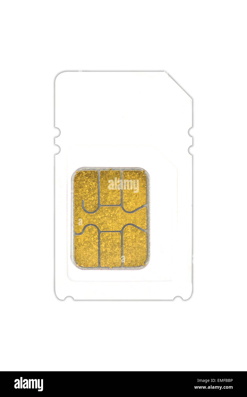 Sim card isolated on white Stock Photo - Alamy