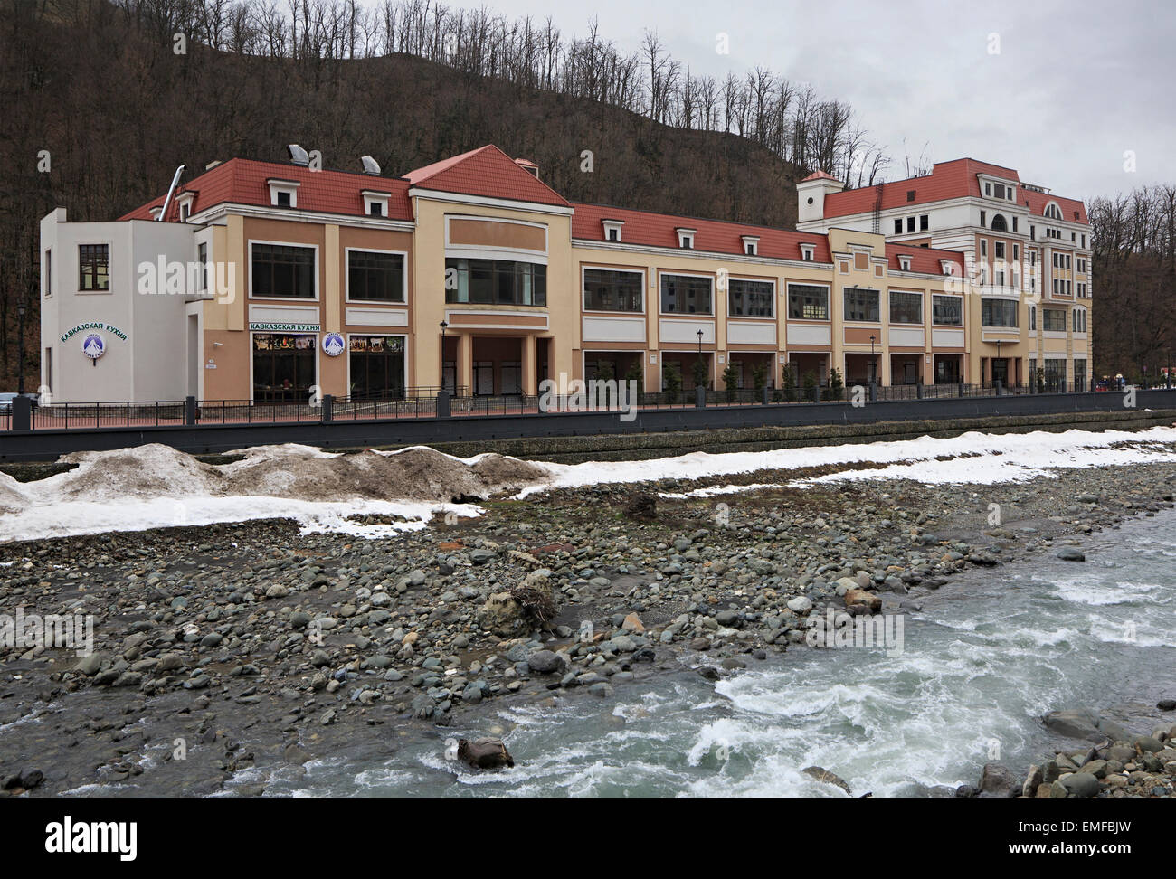 Architecture in Rosa Khutor Alpine Resort Stock Photo - Alamy
