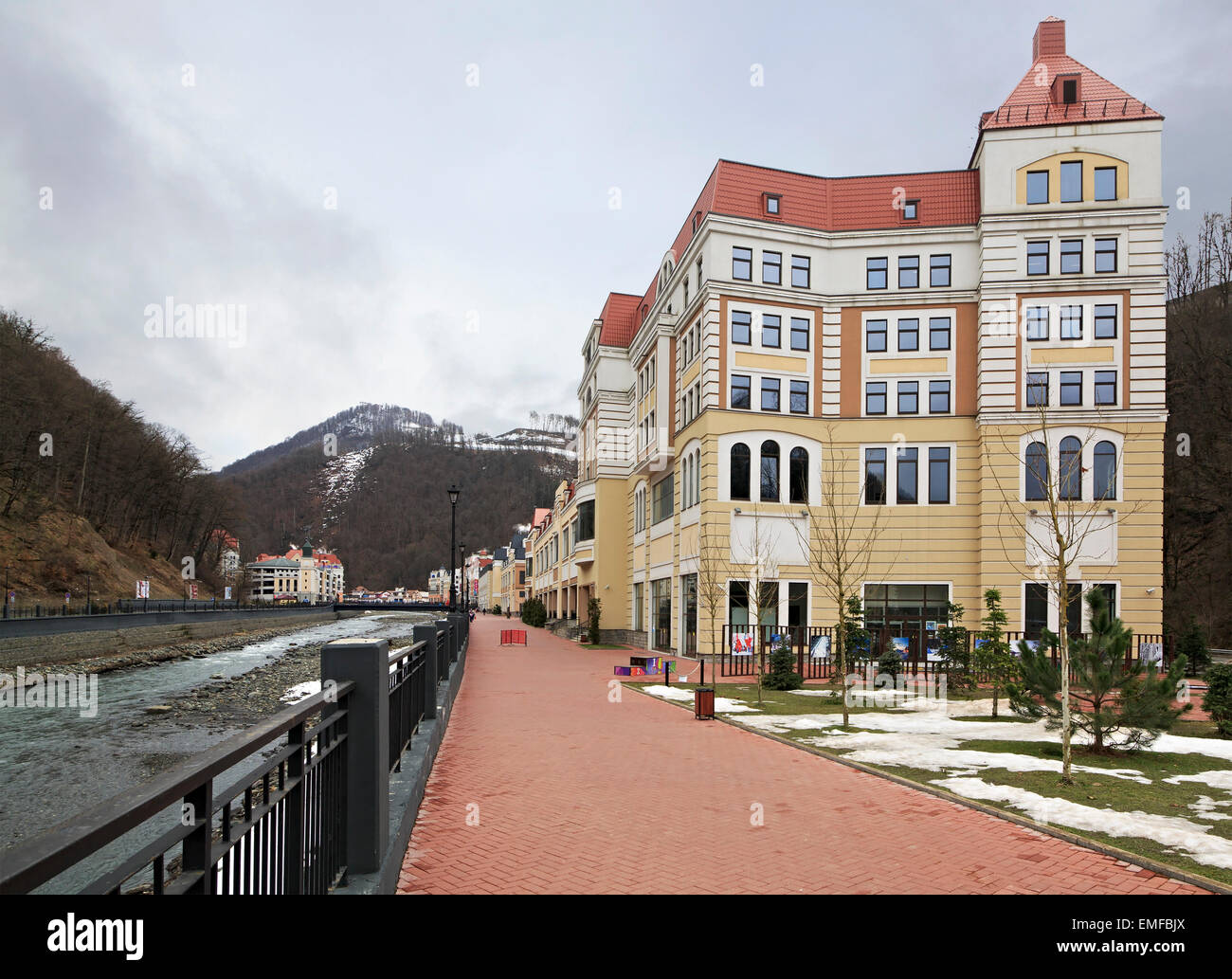 Architecture in Rosa Khutor Alpine Resort Stock Photo - Alamy