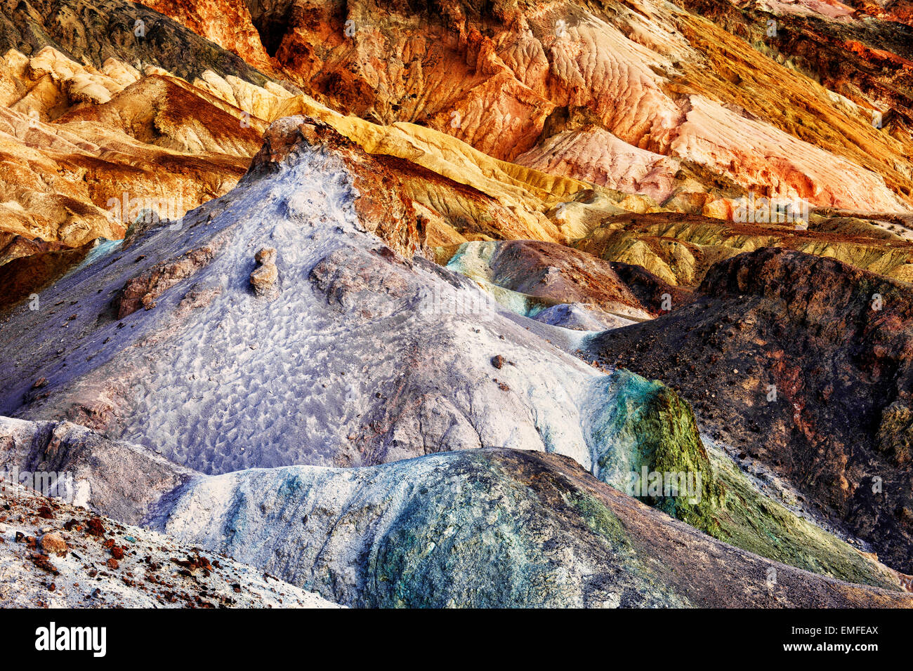 The oxidation of many different metals created the Artist Palette in ...