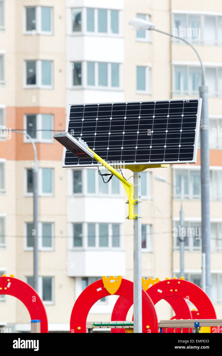 a Street lamp powered by solar batteries Stock Photo - Alamy
