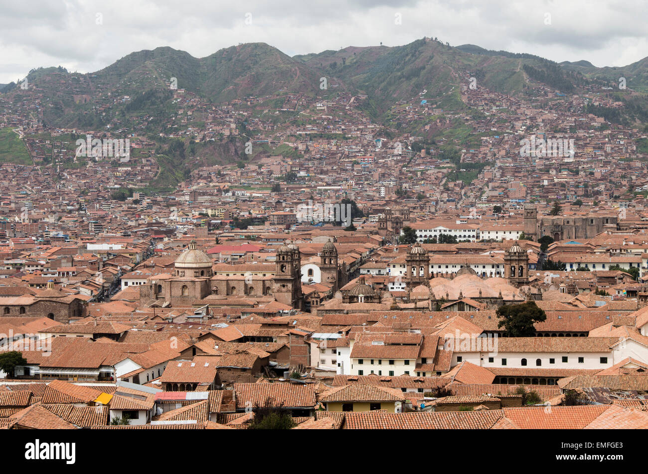 Cusco city,Peru. Aerial view of the historic center Stock Photo - Alamy