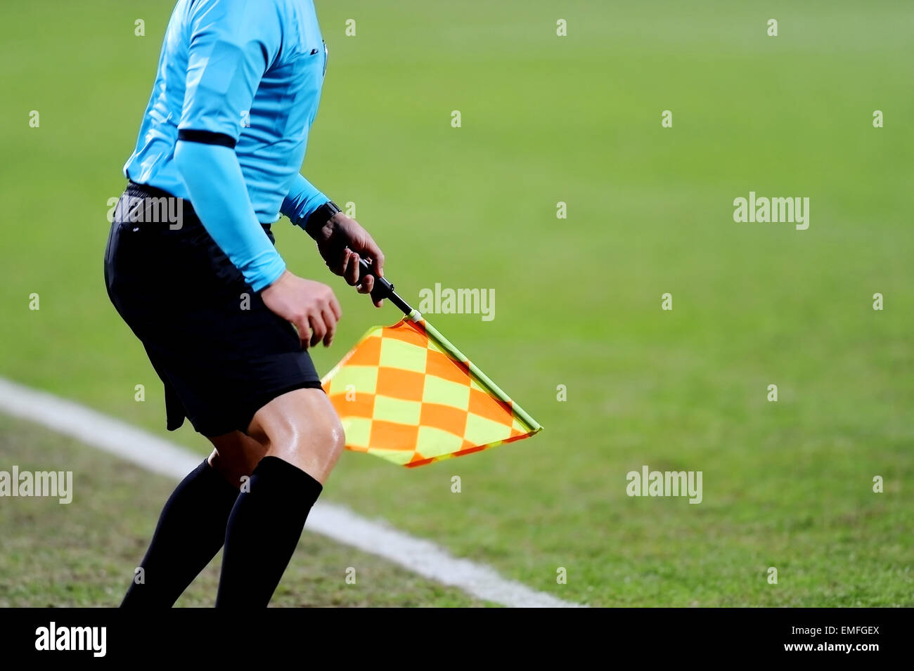 Football offside flag hi-res stock photography and images - Alamy