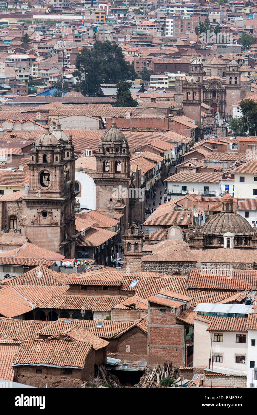Cusco city,Peru. Aerial view of the historic center Stock Photo - Alamy