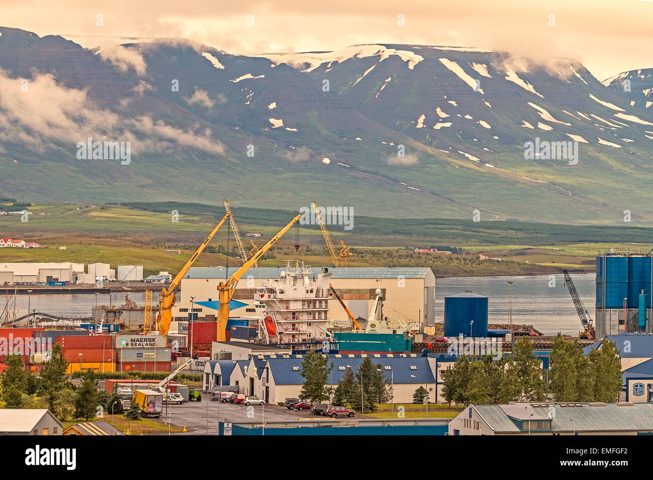 Container Port At Akureyri, Iceland Stock Photo - Alamy