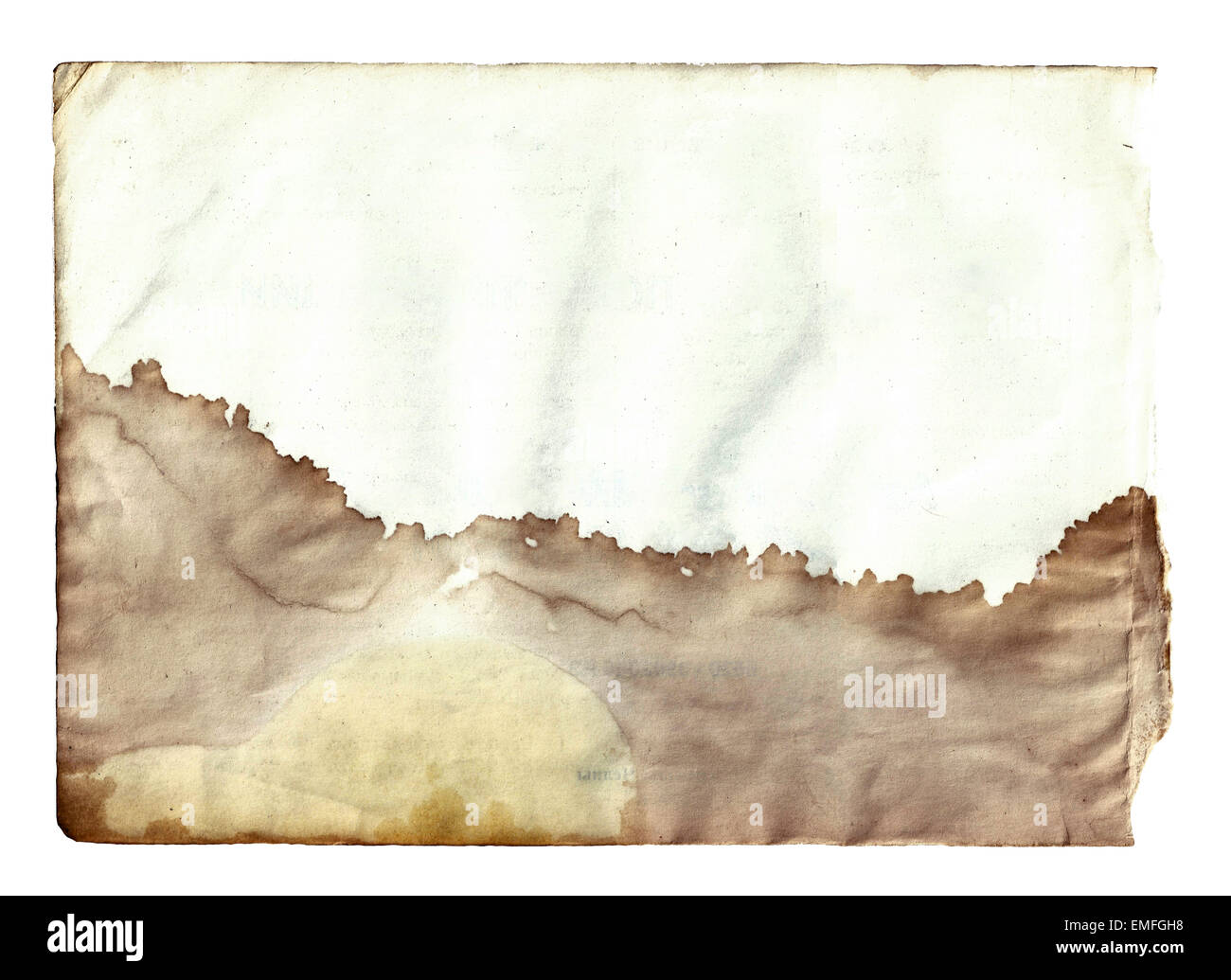 White dirty torn blank paper on a white background isolated Stock Photo ...