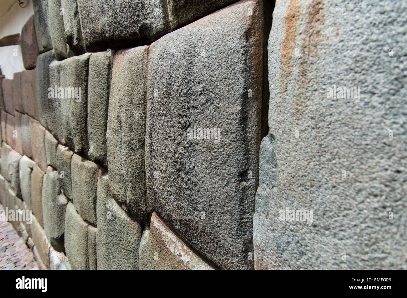 Inca wall in Cusco Archbishop's Palace. Peru Stock Photo - Alamy
