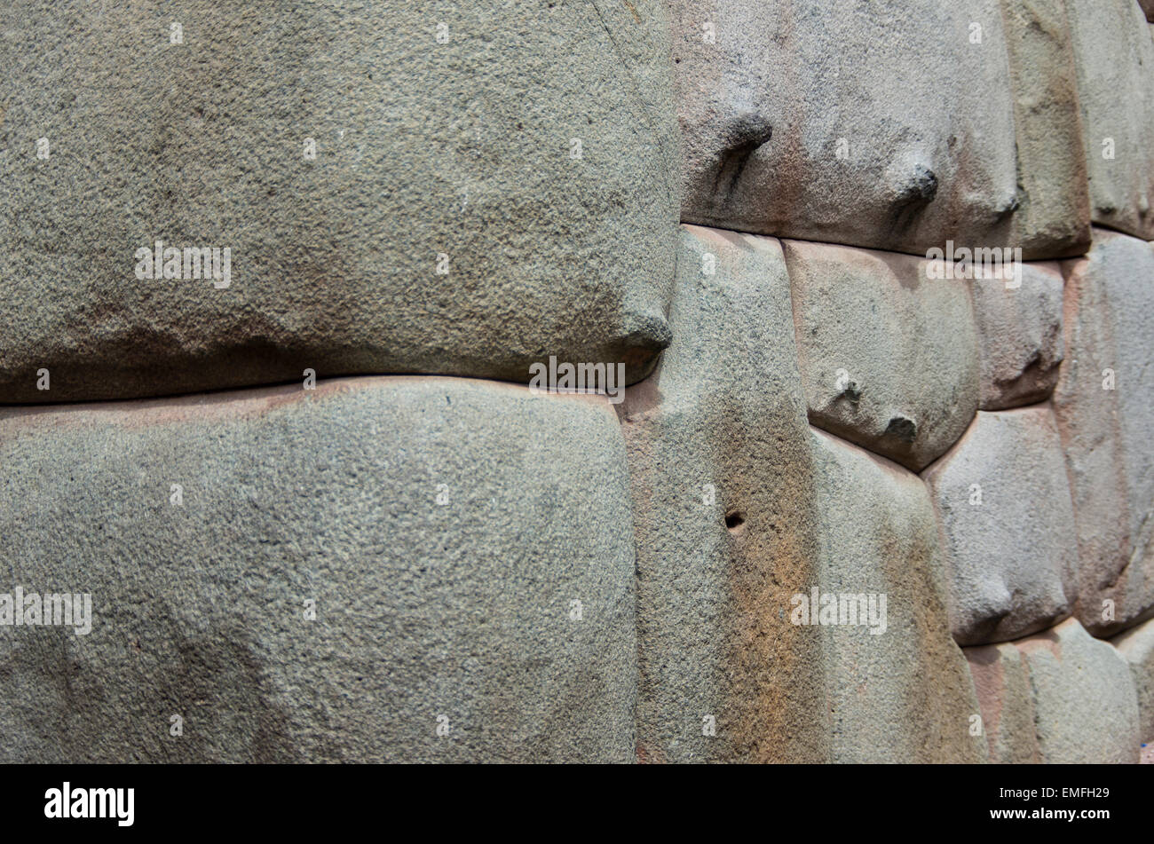 Inca wall in Cusco Archbishop's Palace. Peru Stock Photo - Alamy