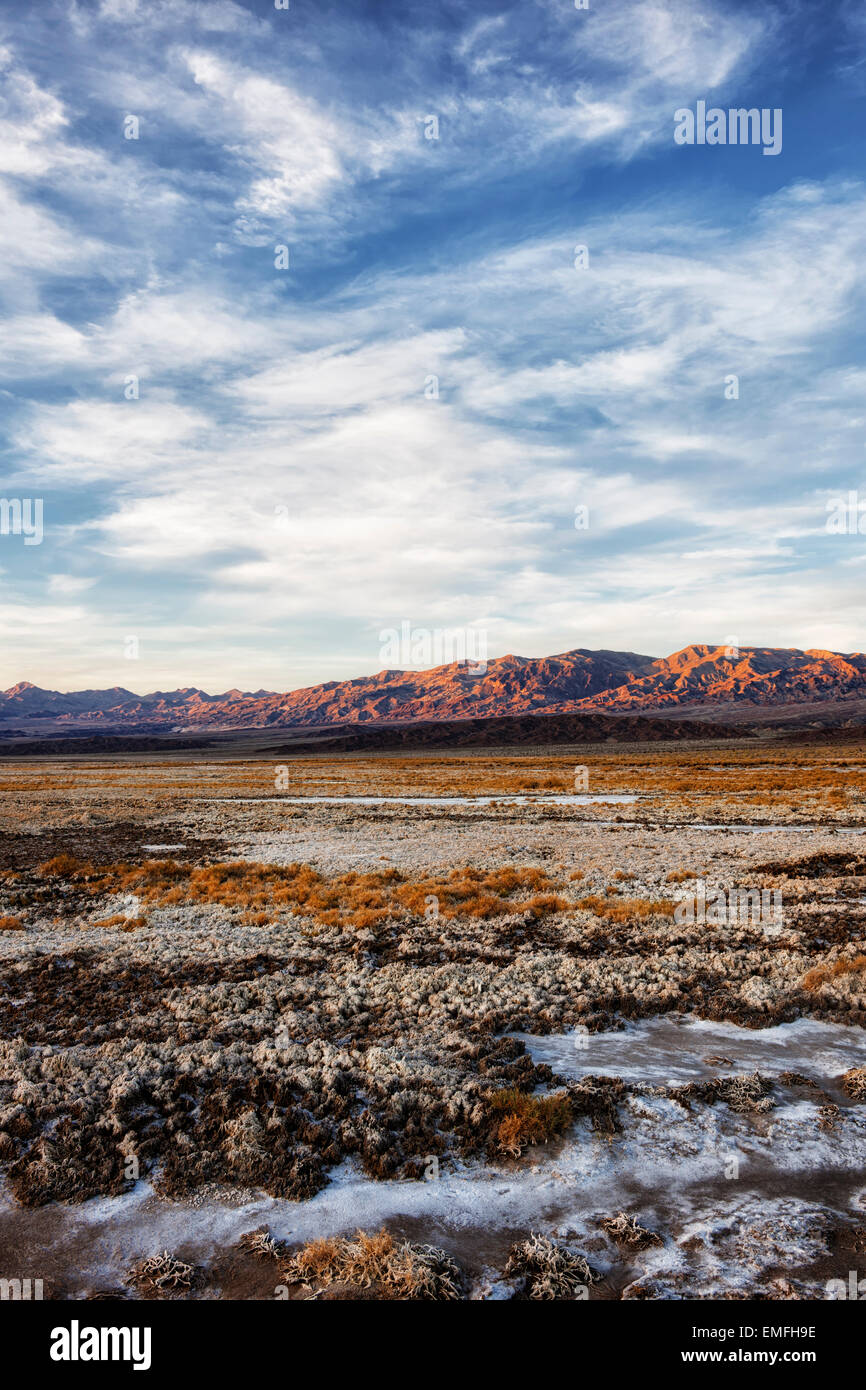 Evening light on the Amargosa Mountain Range from Salt Creek Basin in ...