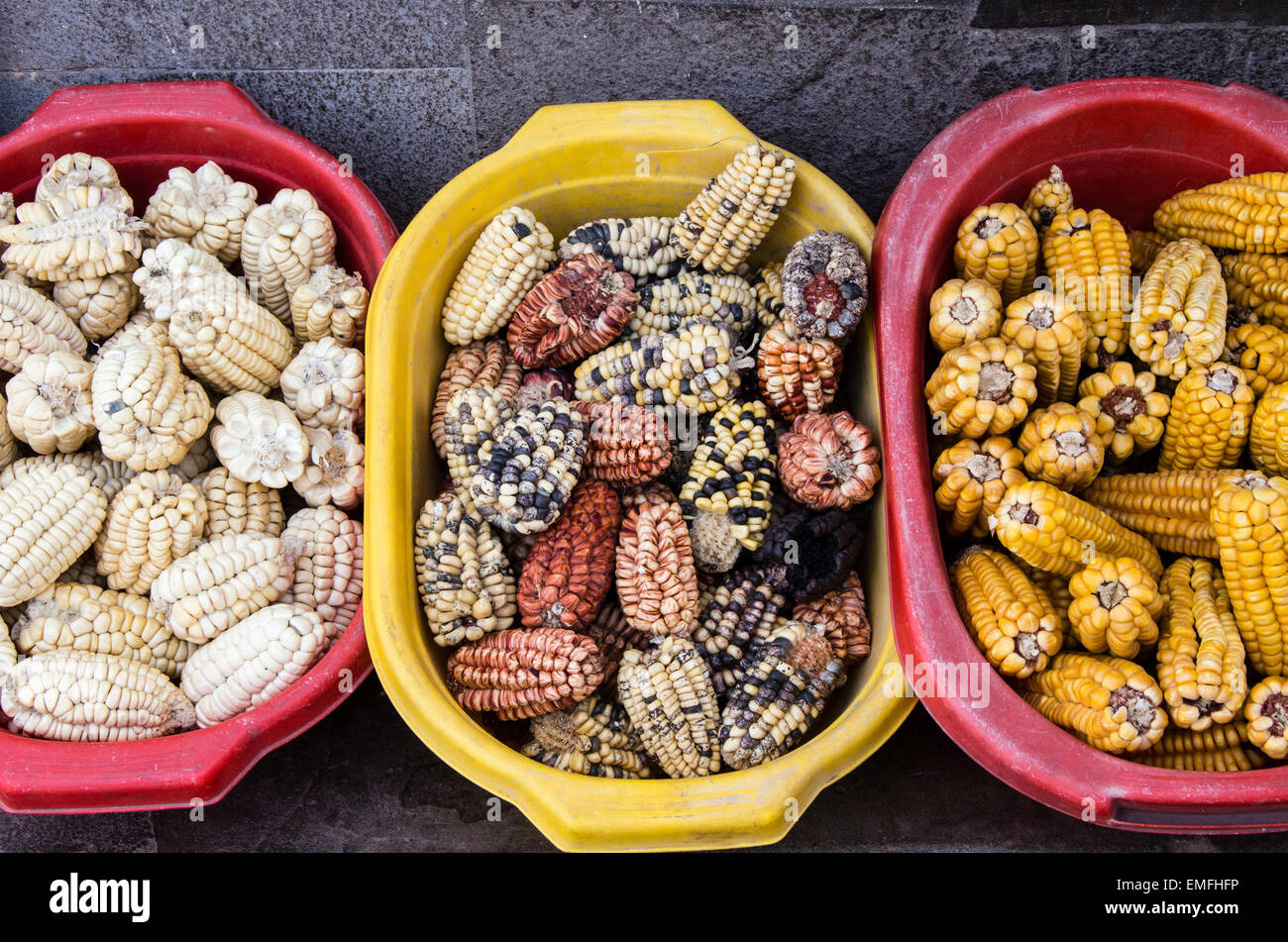 Different varieties of native maize(corn) in Cusco, Peru Stock Photo ...