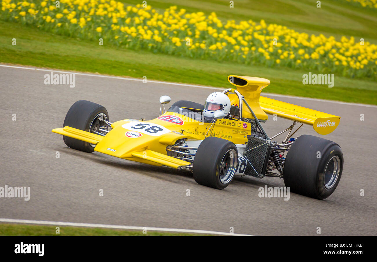 1972 March-Cosworth 721G "high-airbox" F1, with driver Richard Smeeton ...