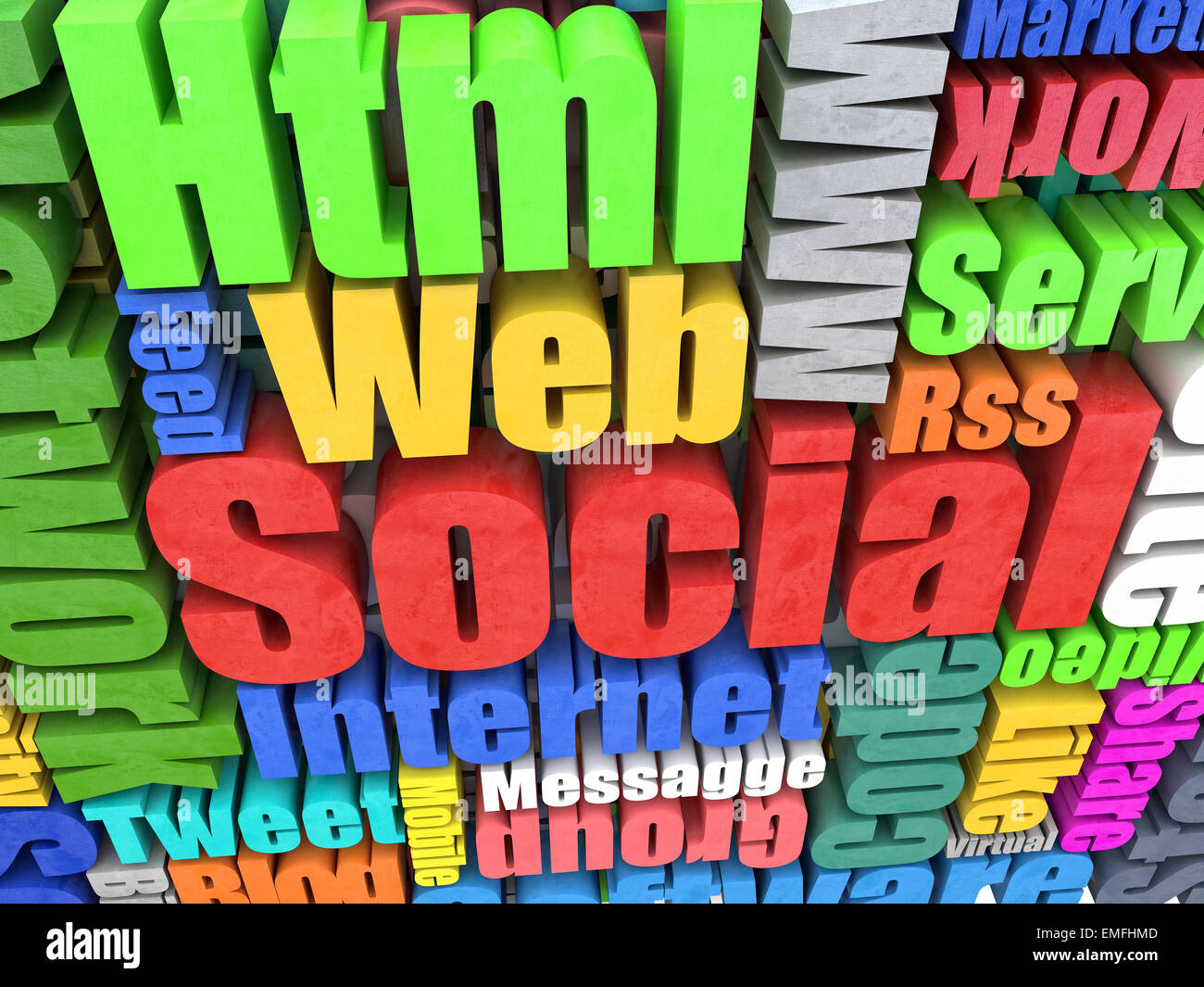 3d image web words hi-res stock photography and images - Alamy
