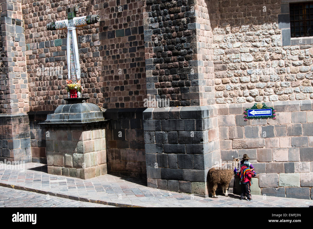 Native Cusco in Koricancha temple, Cusco, Peru Stock Photo - Alamy