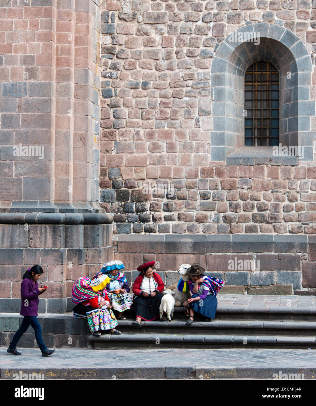 Native Cusco in Koricancha temple, Cusco, Peru Stock Photo - Alamy