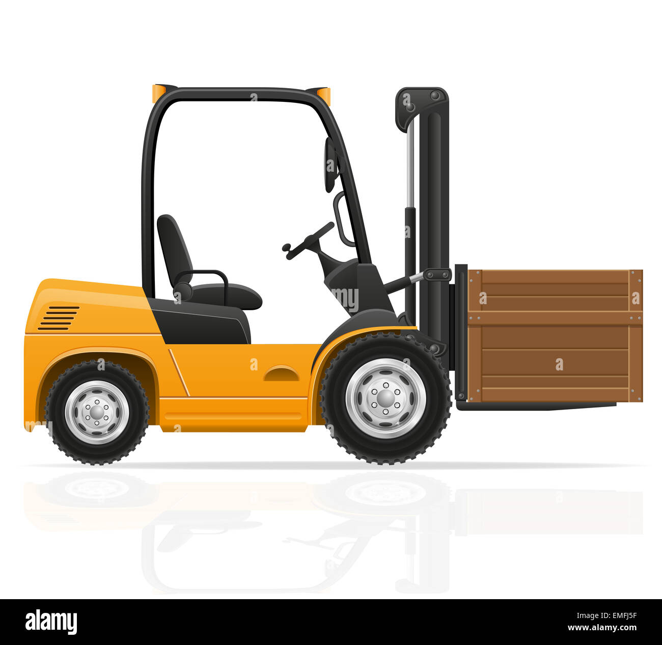 forklift truck illustration isolated on white background Stock Photo ...