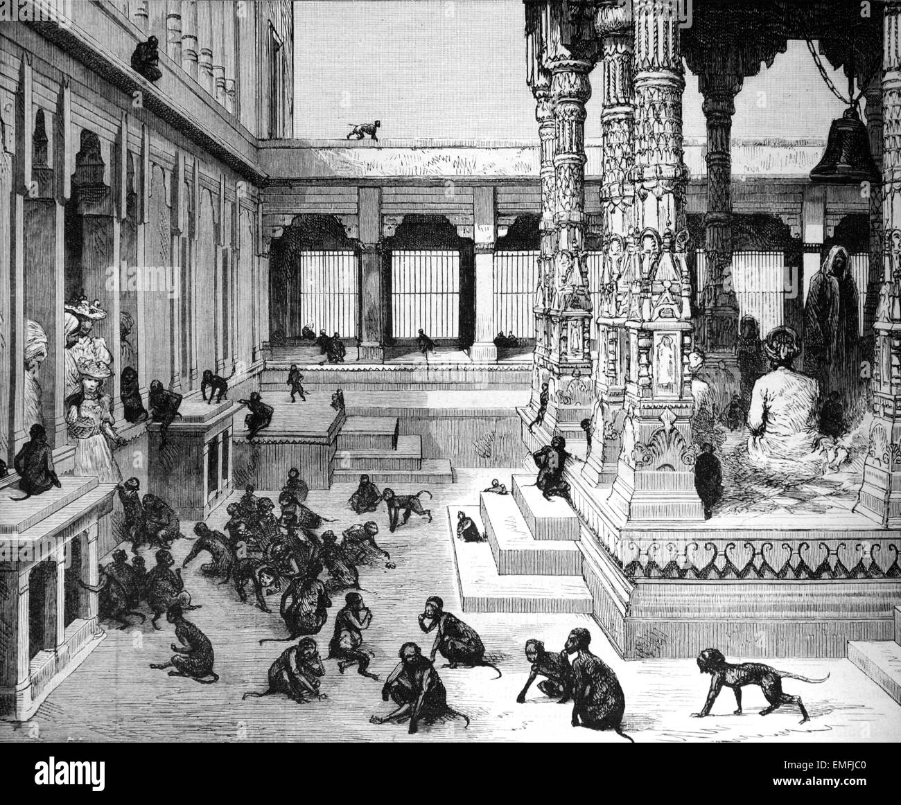Hindu temple varanasi india Black and White Stock Photos & Images - Alamy