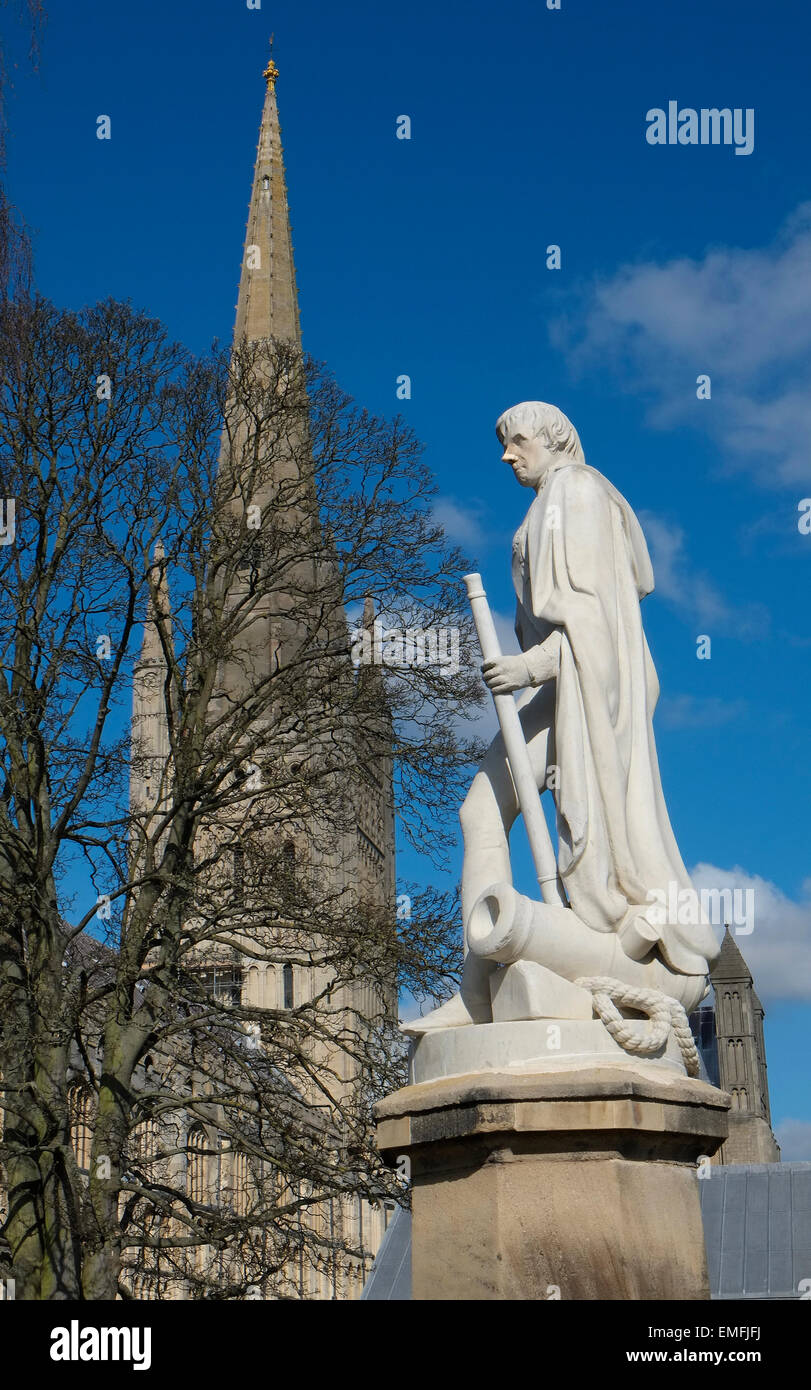 statue of nelson, norwich cathedral, norfolk, england Stock Photo - Alamy