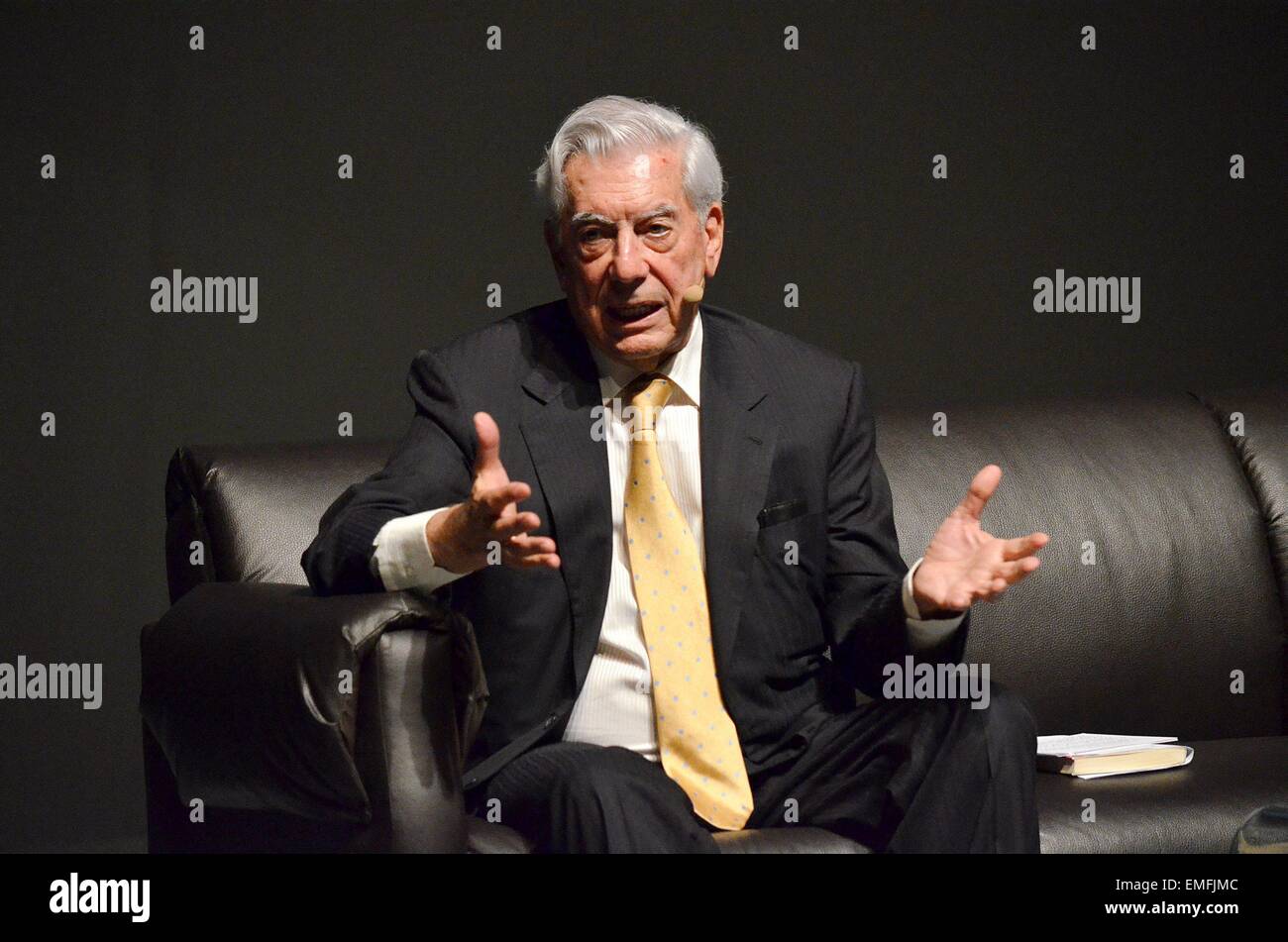 Monterrey, Mexico. 20th Apr, 2015. Peruvian writer Mario Vargas Llosa ...