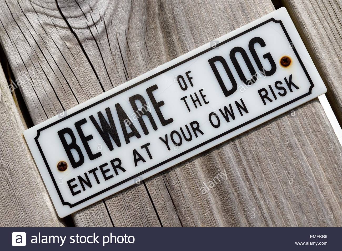 Beware Dog Sign On Gate High Resolution Stock Photography and Images ...