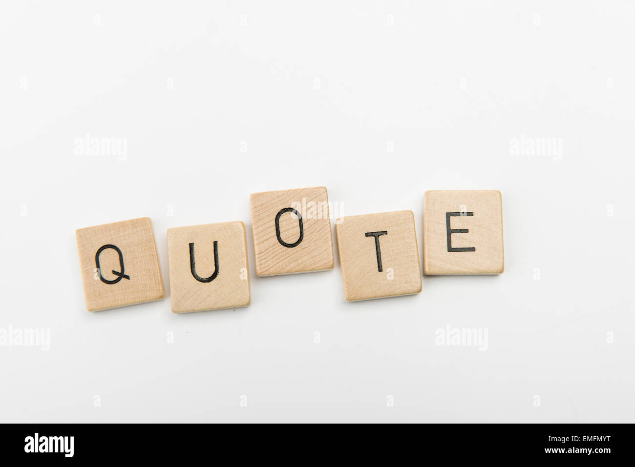 The word quote formed by wooden pieces Stock Photo - Alamy
