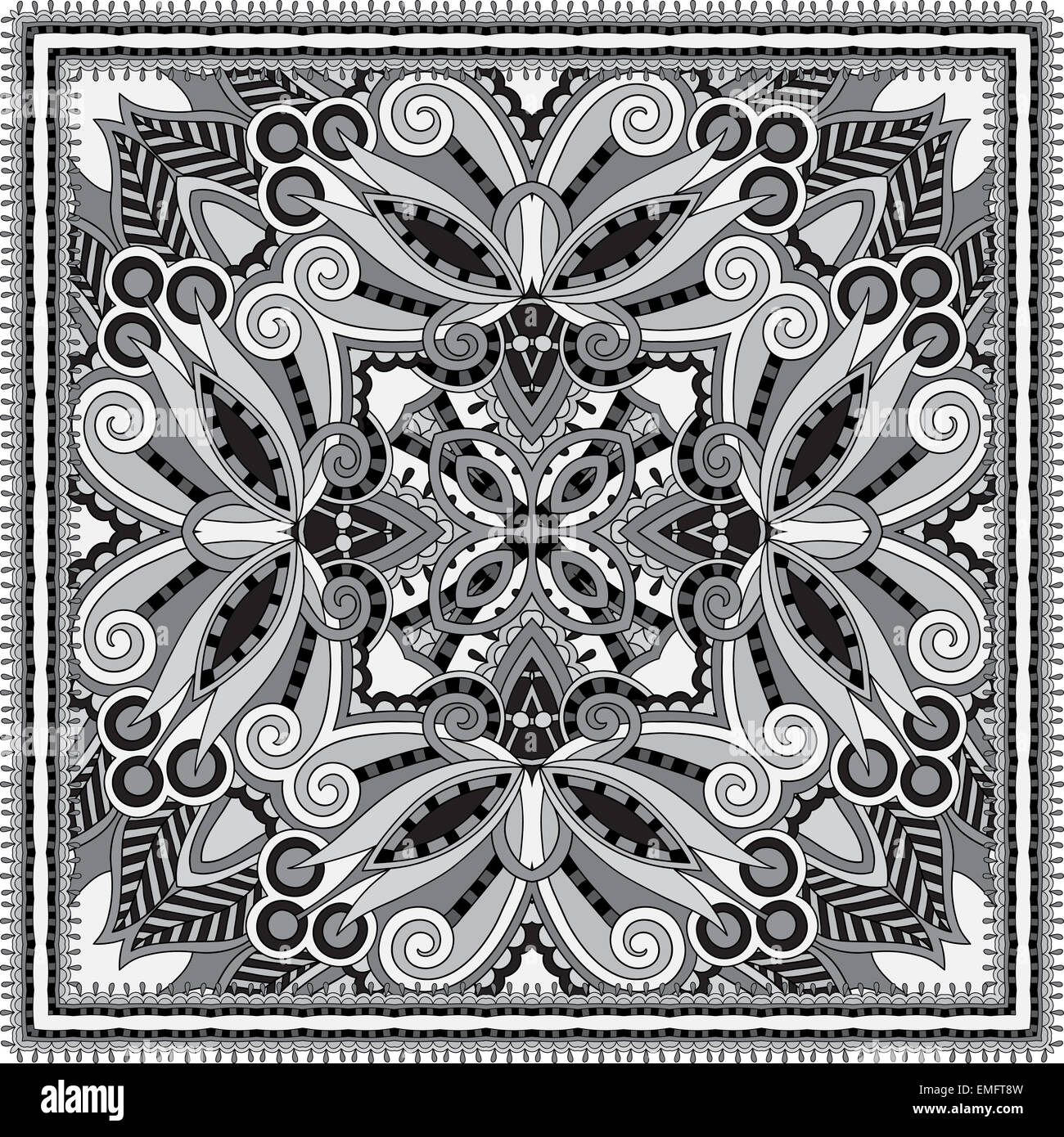 grey ornamental floral paisley bandanna Stock Photo - Alamy