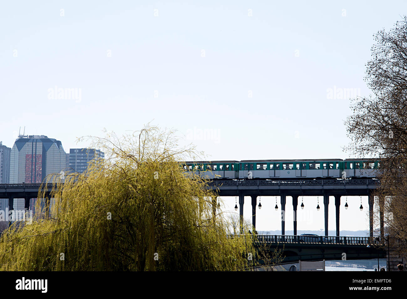 Pont de Bir Hakim bridge with two levels, lower for pedestrians and ...