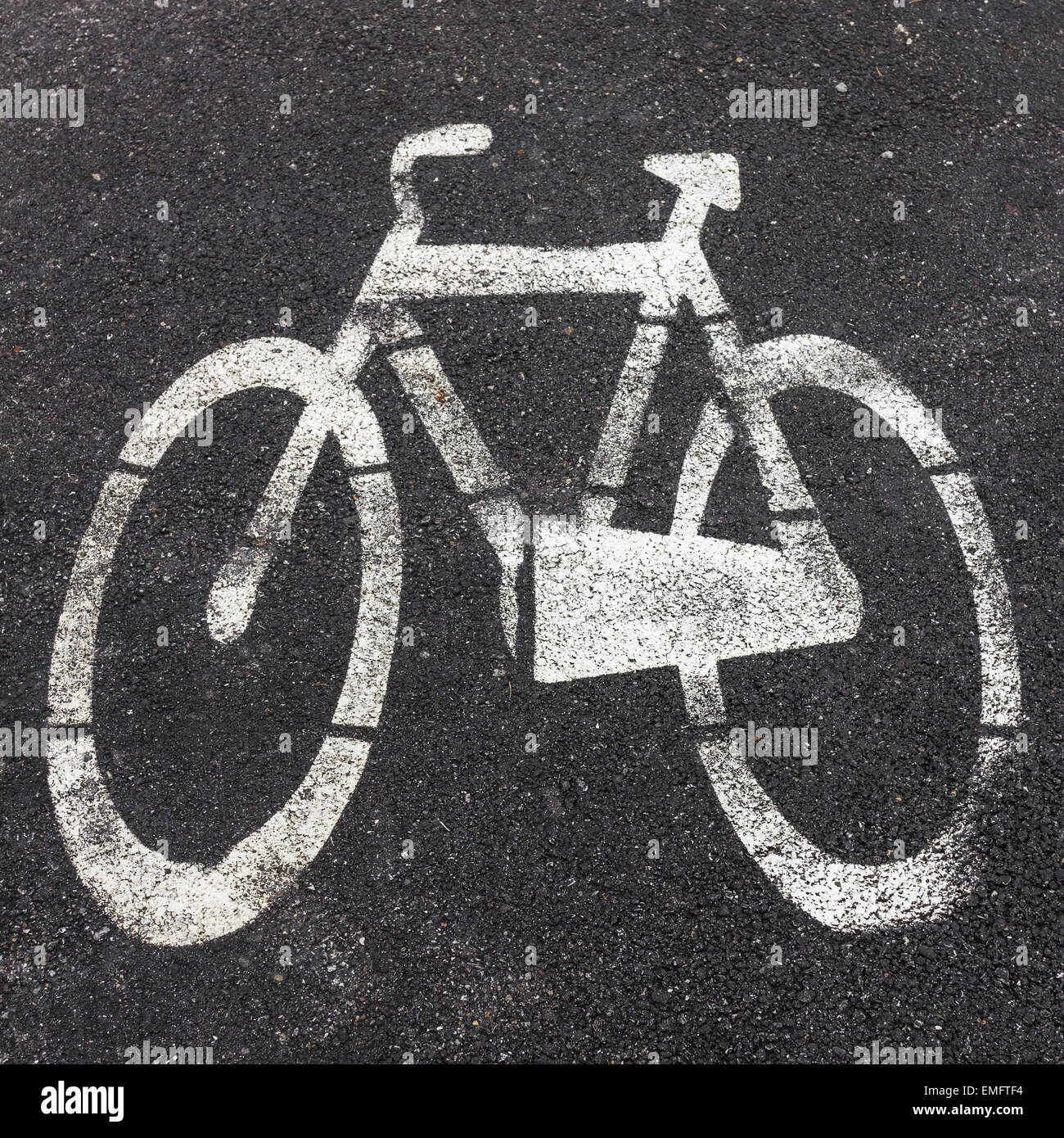 Symbol of bike path imprinted on the asphalt Stock Photo - Alamy