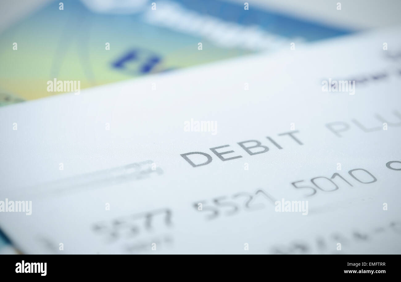 Close up part of debit card for background about finance and account ...