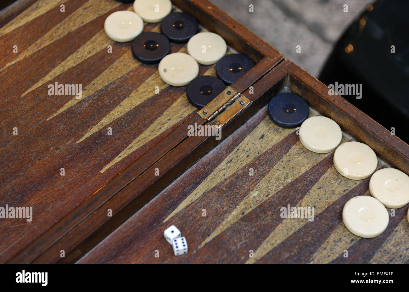 Wooden backgammon pieces hi-res stock photography and images - Alamy