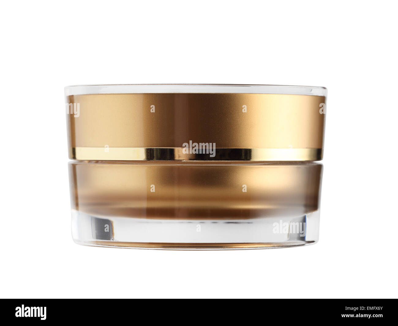 The gold jar packaging isolated on white background Stock Photo - Alamy