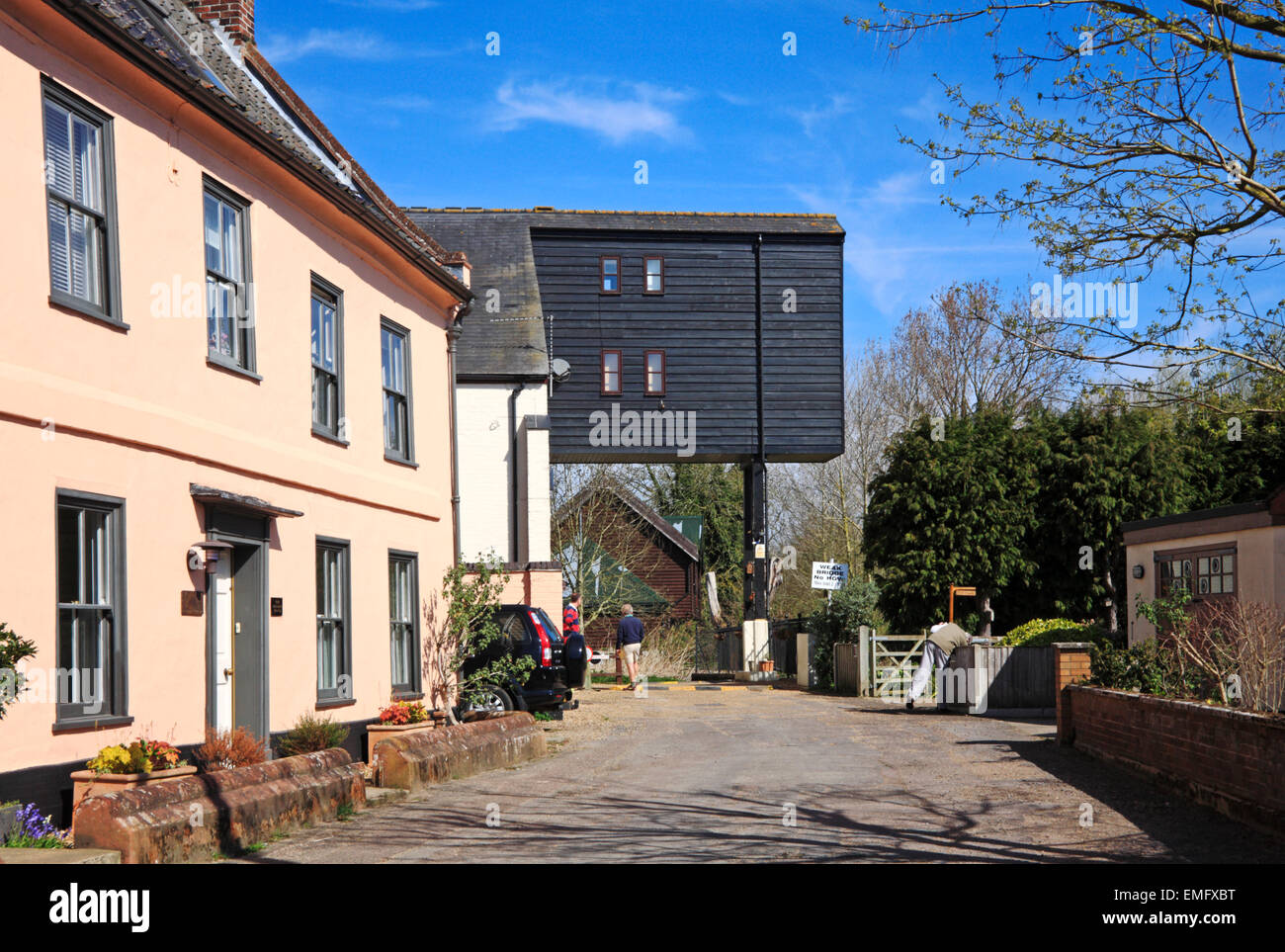 A view of the old converted watermill at Bungay, Suffolk, England ...