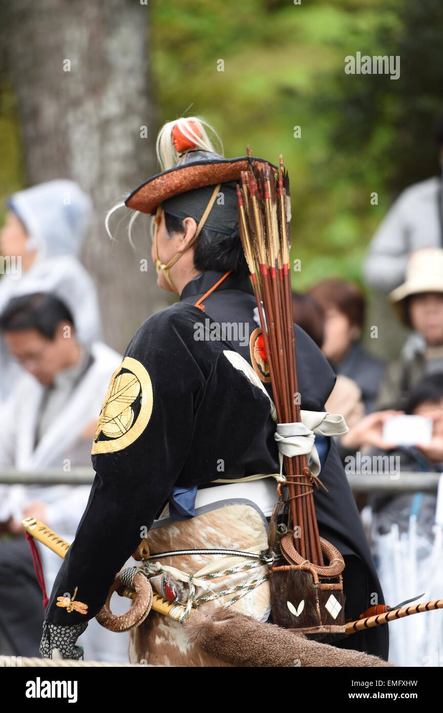Kamakura, Japan. 19th Apr, 2015. Archers wearing traditional Japanese ...