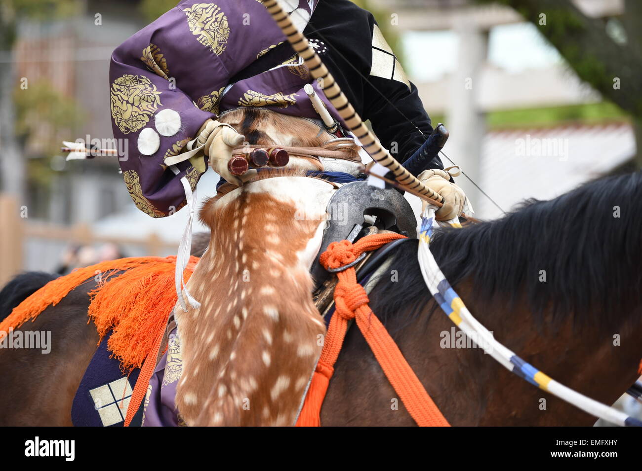 Kamakura, Japan. 19th Apr, 2015. Archers wearing traditional Japanese ...