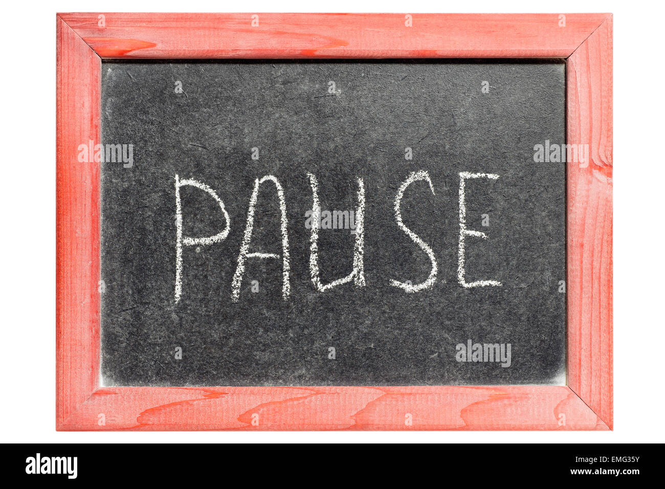 pause word handwritten on isolated vintage blackboard Stock Photo - Alamy