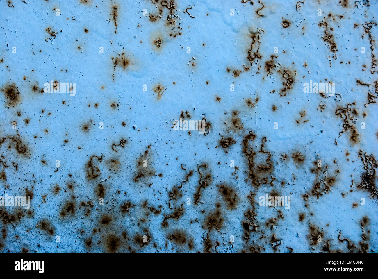 Rusted blue painted metal wall. Detailed photo texture Stock Photo - Alamy