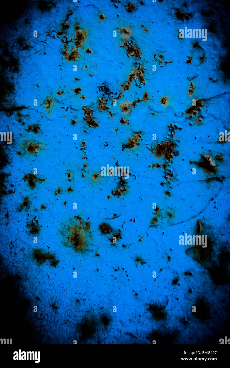 Rusted blue painted metal wall. Detailed photo texture Stock Photo - Alamy