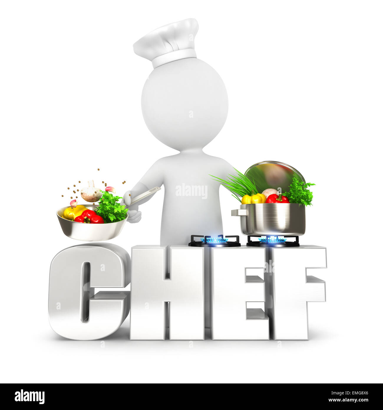 3d white people chef, isolated white background, 3d image Stock Photo ...