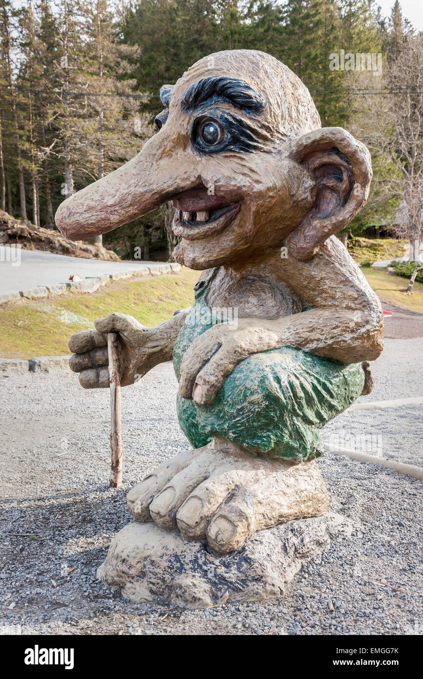 Troll on Mount Floyen, Bergen, Norway Stock Photo - Alamy