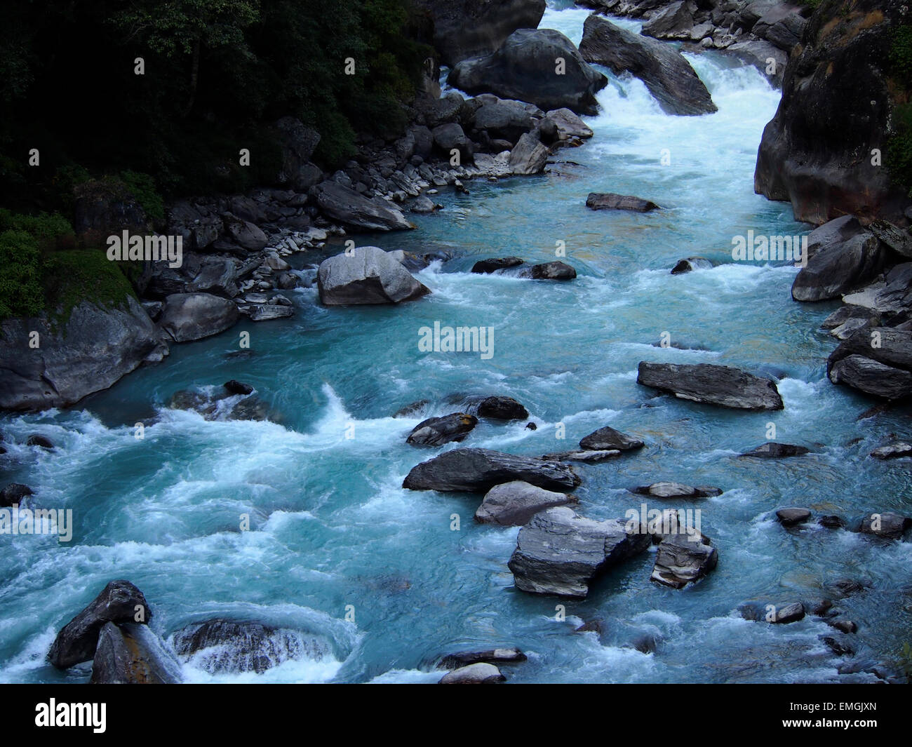 Clear Himalayas Mountain Stream Flowing Lukla Nepal Asia Stock Photo ...