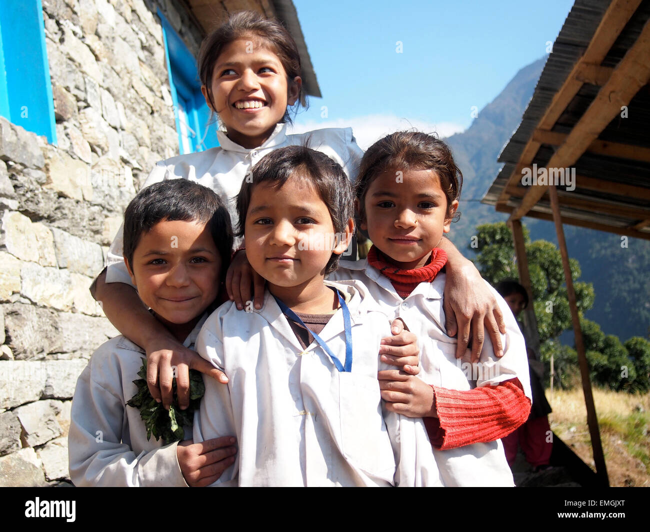 Village Rural School Children Happy Lukla Nepal Asia Stock Photo - Alamy