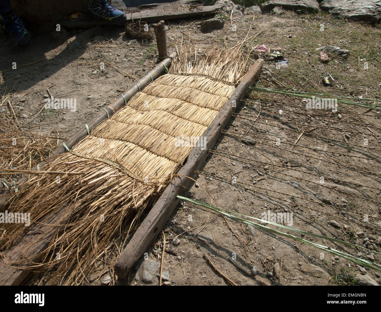Reeds Drying Weaving Traditional Lukla Nepal Asia Stock Photo - Alamy