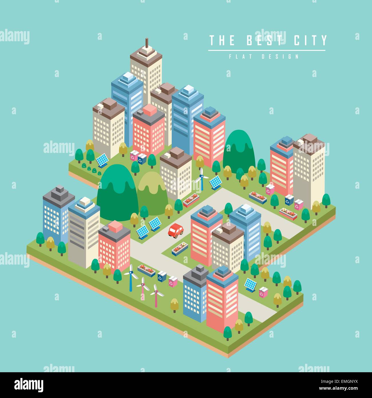 modern city 3d isometric infographic with tall buildings Stock Vector ...
