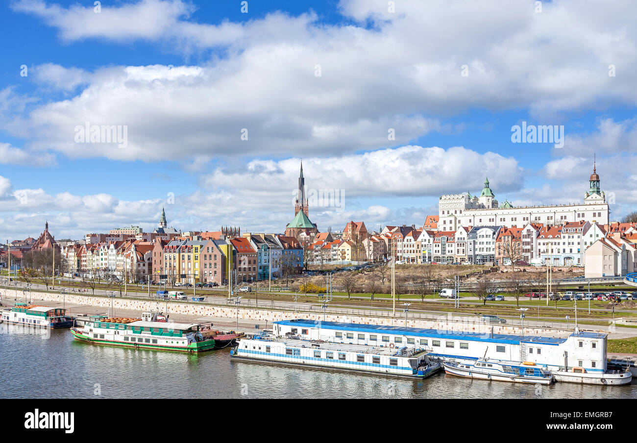 Panoramic view of Szczecin waterfront, one of the city best attraction ...