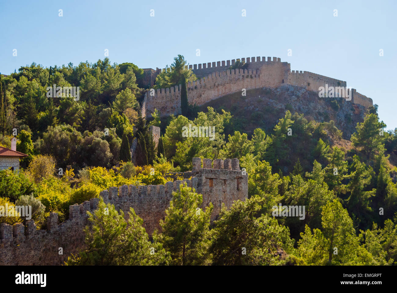 castle of Alanya and the Cleopatra beach, Antalya, Turkey Stock Photo ...