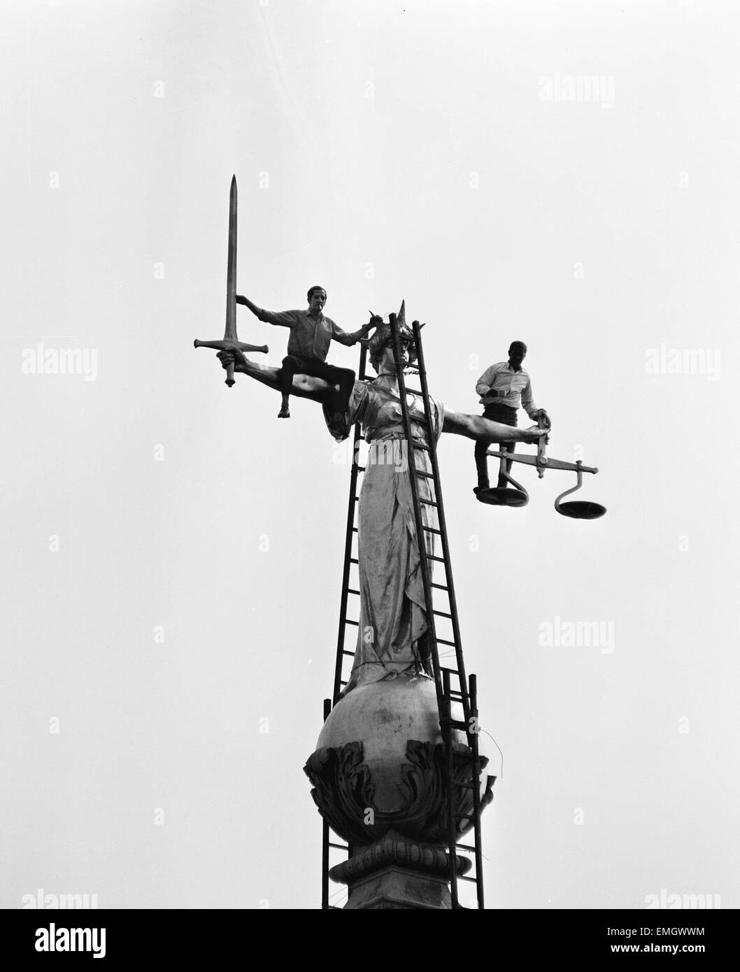 Jamaican Alexander Hartley and English Tom Brown, steeplejacks who are ...
