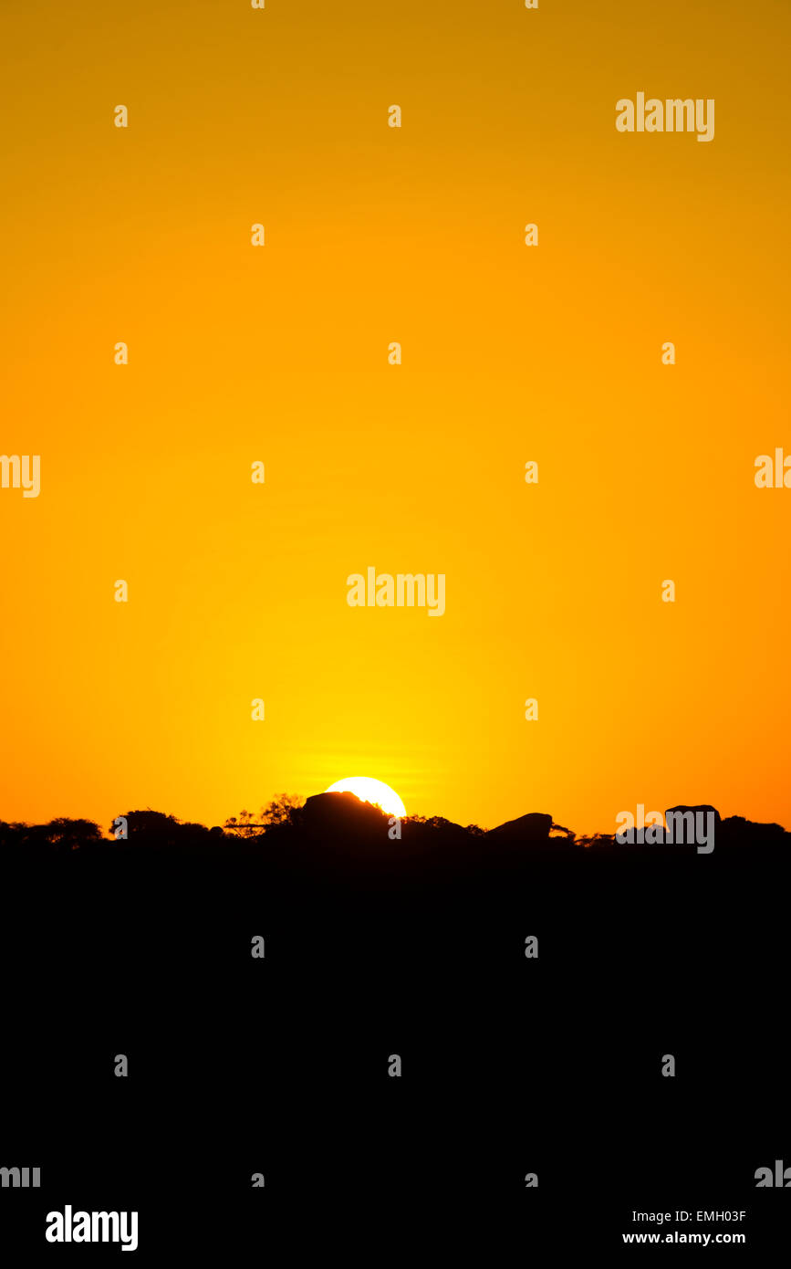 Sunrise horizon in Serengeti National Park, Tanzania, Africa Stock ...